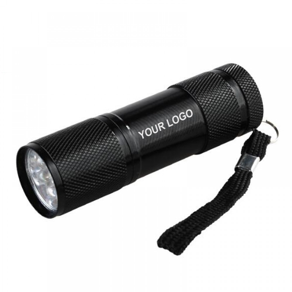 Aluminum 9 LED Torch Light With Strap