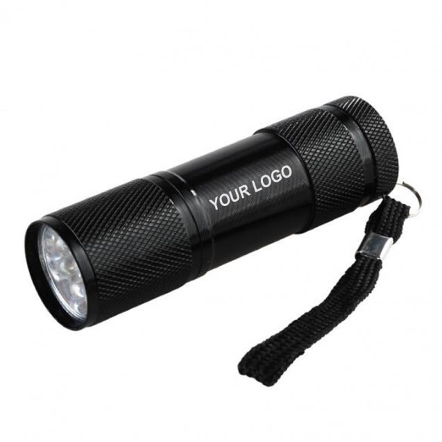 Aluminum 9 LED Torch Light With Strap